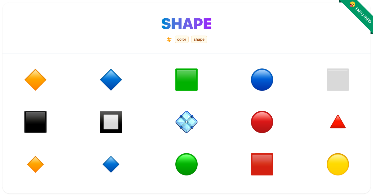 Shape Emojis 🔶 🔷 🟩 | Meaning, Copy & Paste