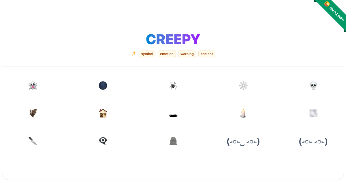 Creepy Emojis 👻 🌑 🕷️ | Meaning, Copy & Paste