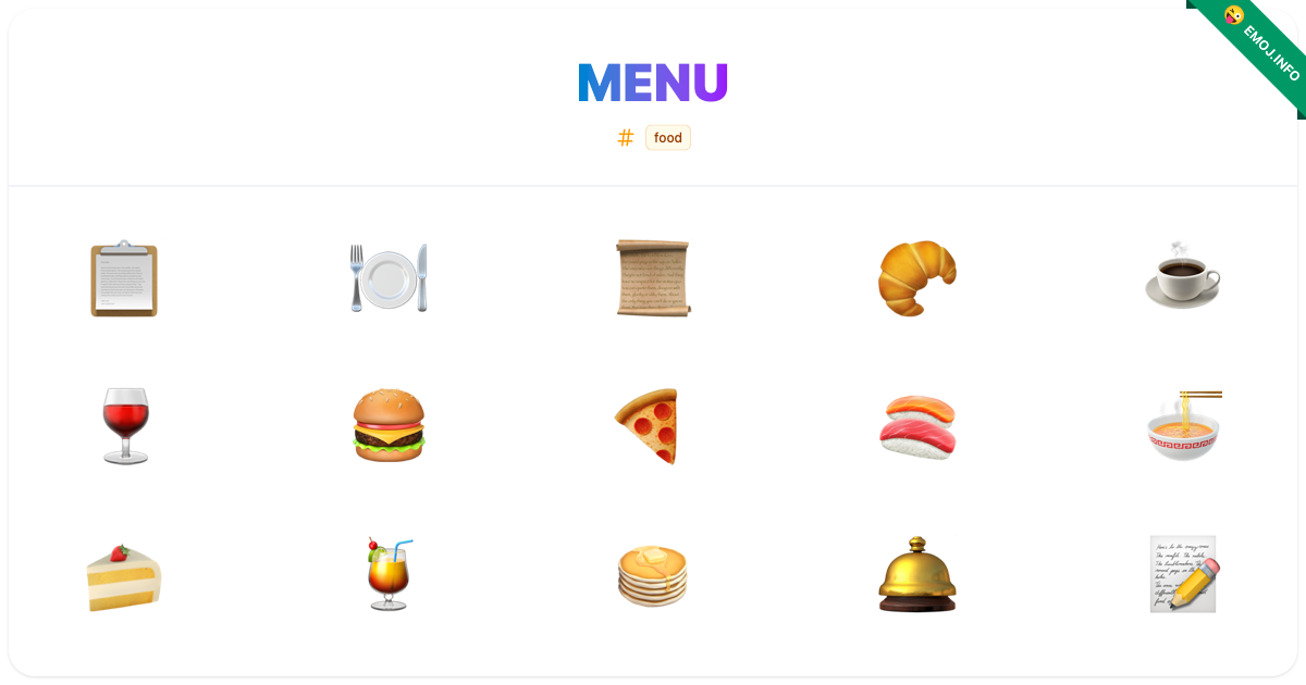 Menu Emojis 📋 🍽️ 📜 | Meaning, Copy & Paste