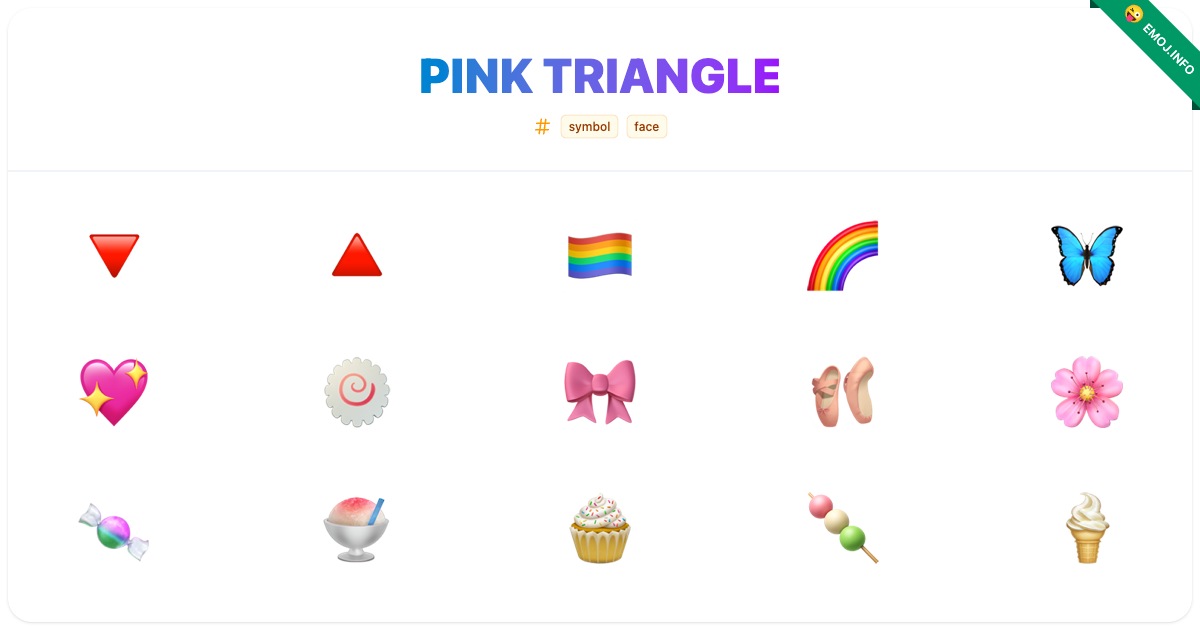 Pink Triangle Emojis 🔻 🔺 🏳️‍🌈 | Meaning, Copy & Paste