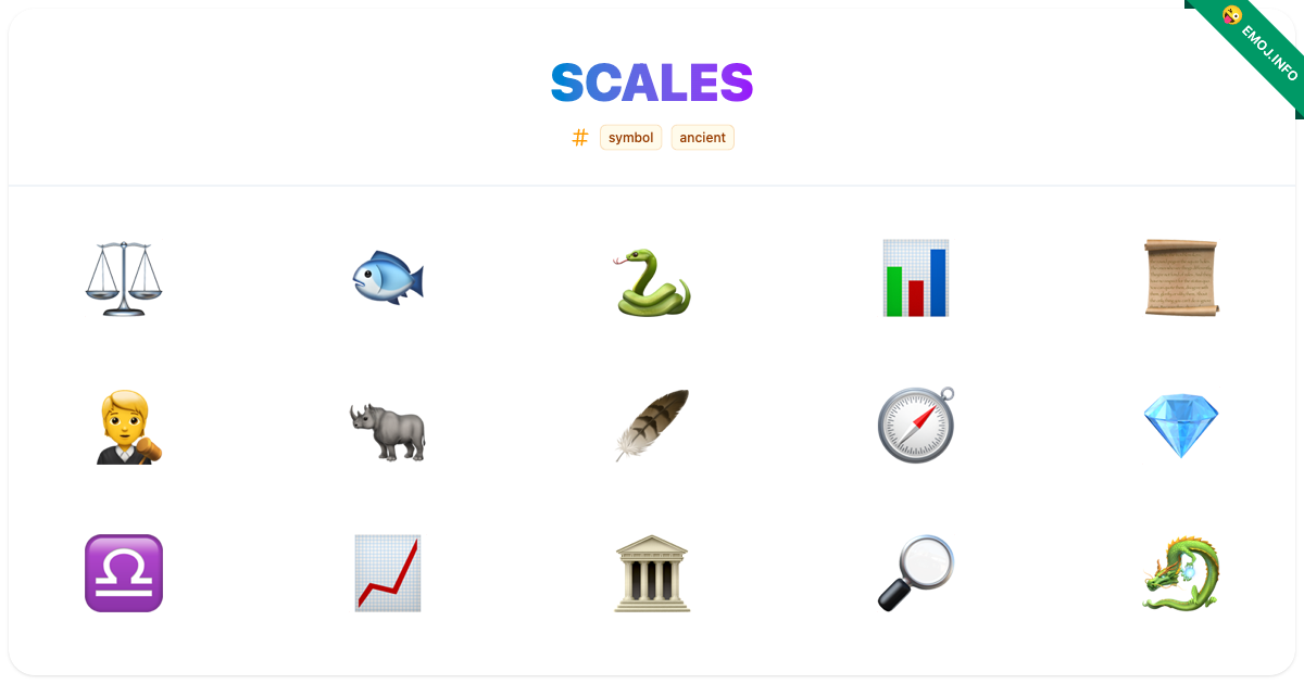 Scales Emojis ⚖️ 🐟 🐍 | Meaning, Copy & Paste