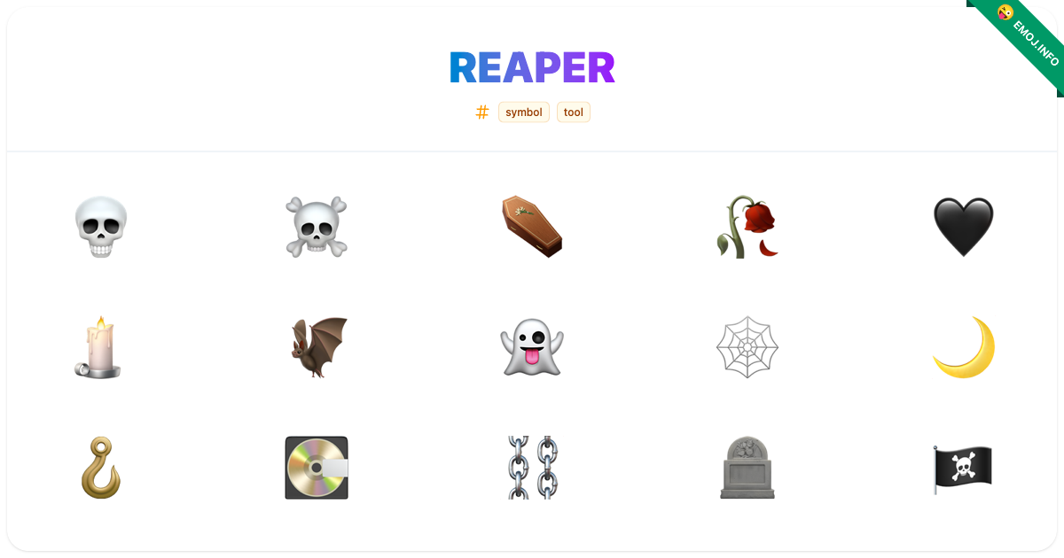 Reaper Emojis 💀 ☠️ ⚰️ | Meaning, Copy & Paste