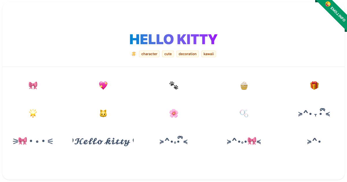 Hello Kitty Emojis 🎀 💖 🐾 | Meaning, Copy & Paste