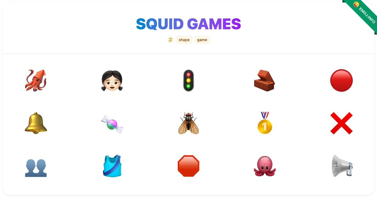 Squid Games Emojis 🦑 👧🏻 🚦 | Meaning, Copy & Paste