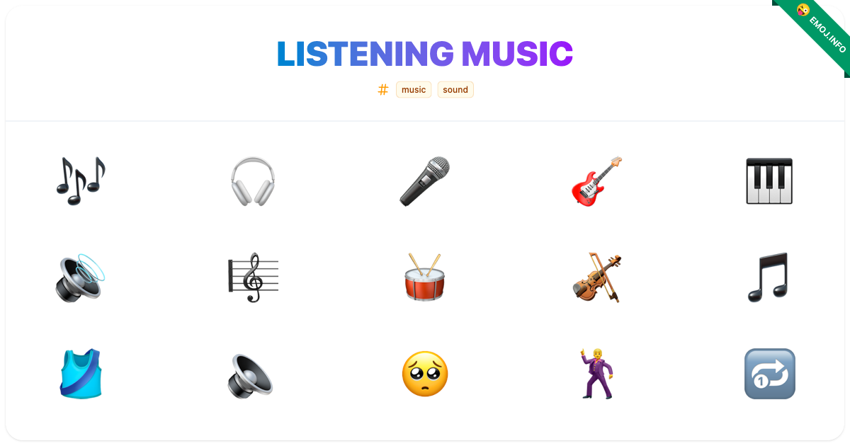 Listening Music Emojis 🎶 🎧 🎤 | Meaning, Copy & Paste