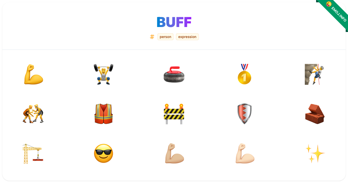 Buff Emojis 💪 🏋️ 🥌 | Meaning, Copy & Paste