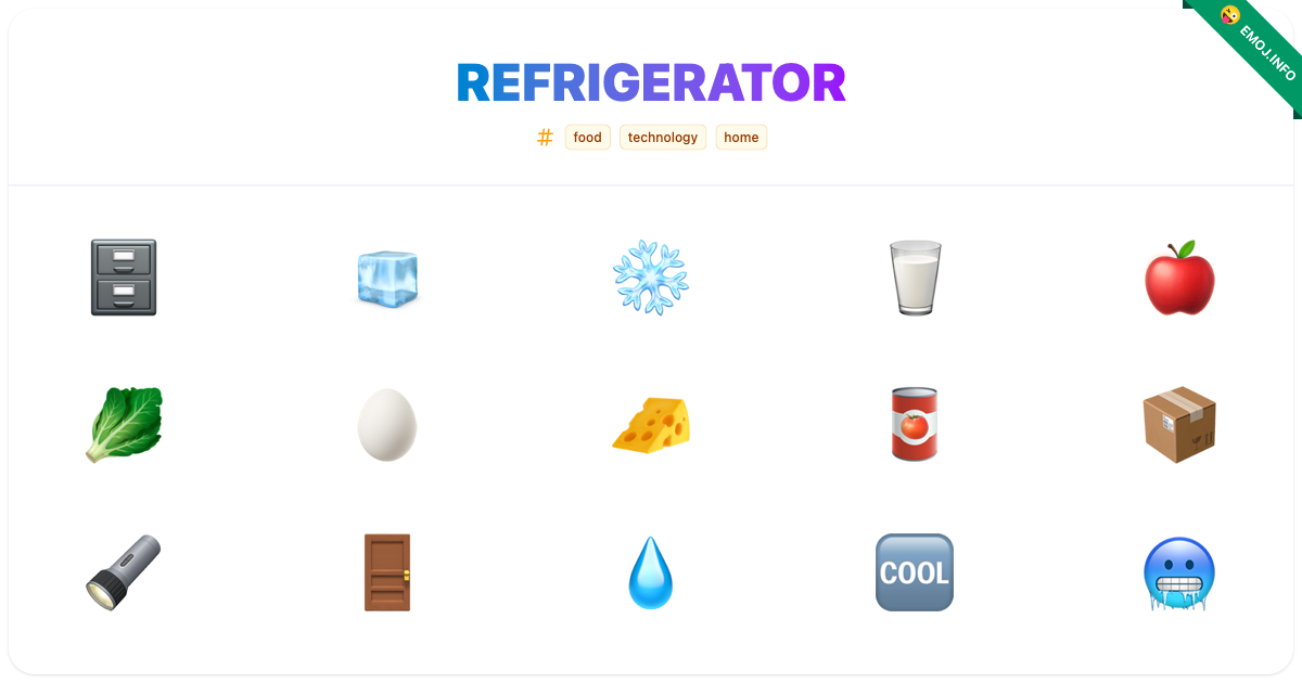 Refrigerator Emojis 🗄️ 🧊 ️ | Meaning, Copy & Paste