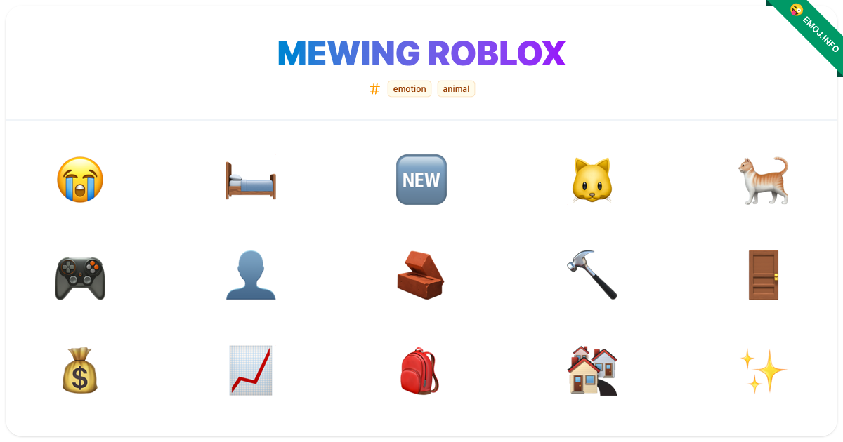 Mewing Roblox Emojis 😭 🛏️ 🆕 | Meaning, Copy & Paste