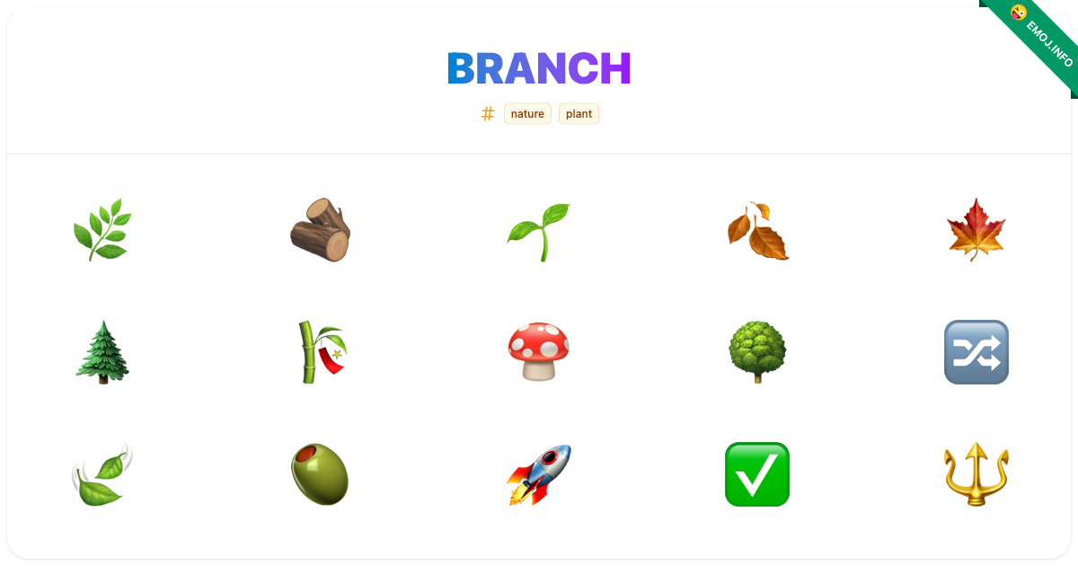 Branch Emojis 🌿 🪵 🌱 | Meaning, Copy & Paste