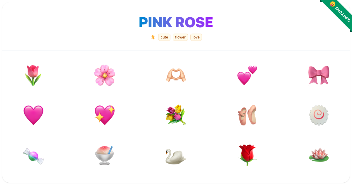 Pink Rose Emojis 🌷 🌸 🫶🏻 | Meaning, Copy & Paste