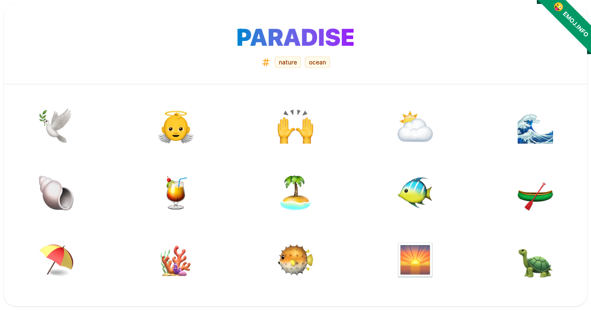 Paradise Emojis 🕊️ 👼 🙌 | Meaning, Copy & Paste