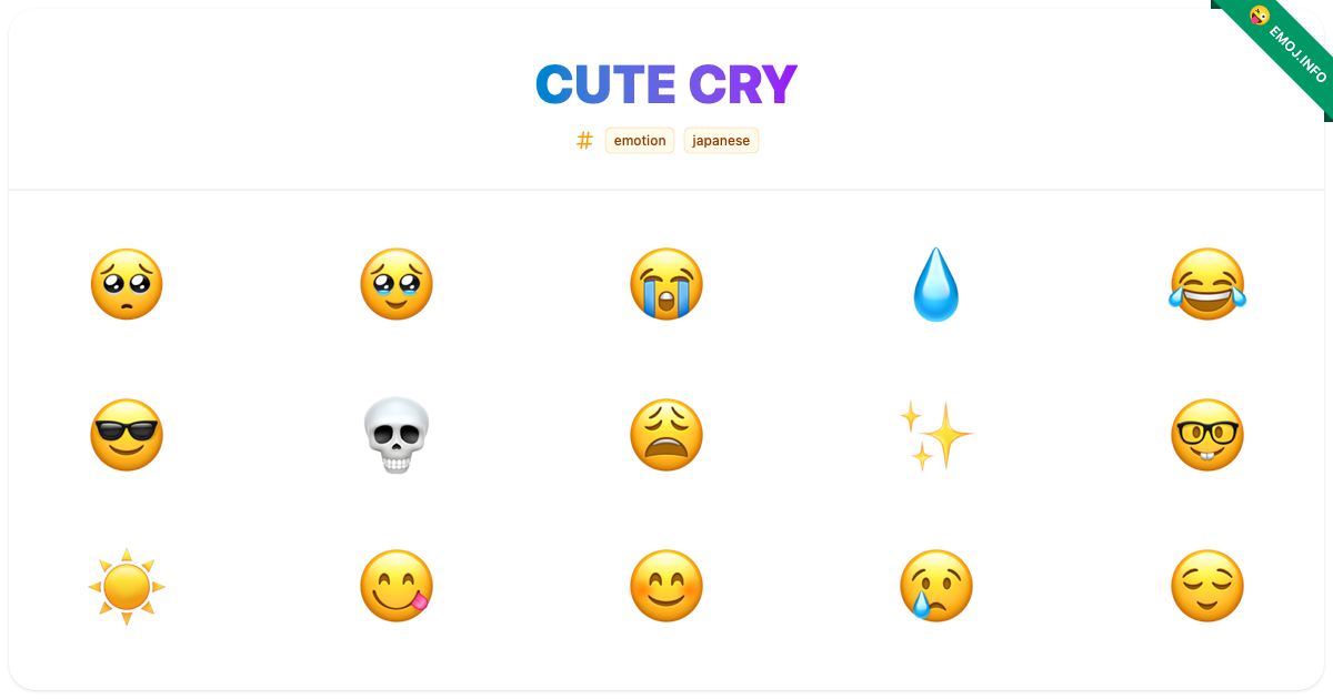 Cute Cry Emojis 🥺 🥹 😭 | Meaning, Copy & Paste