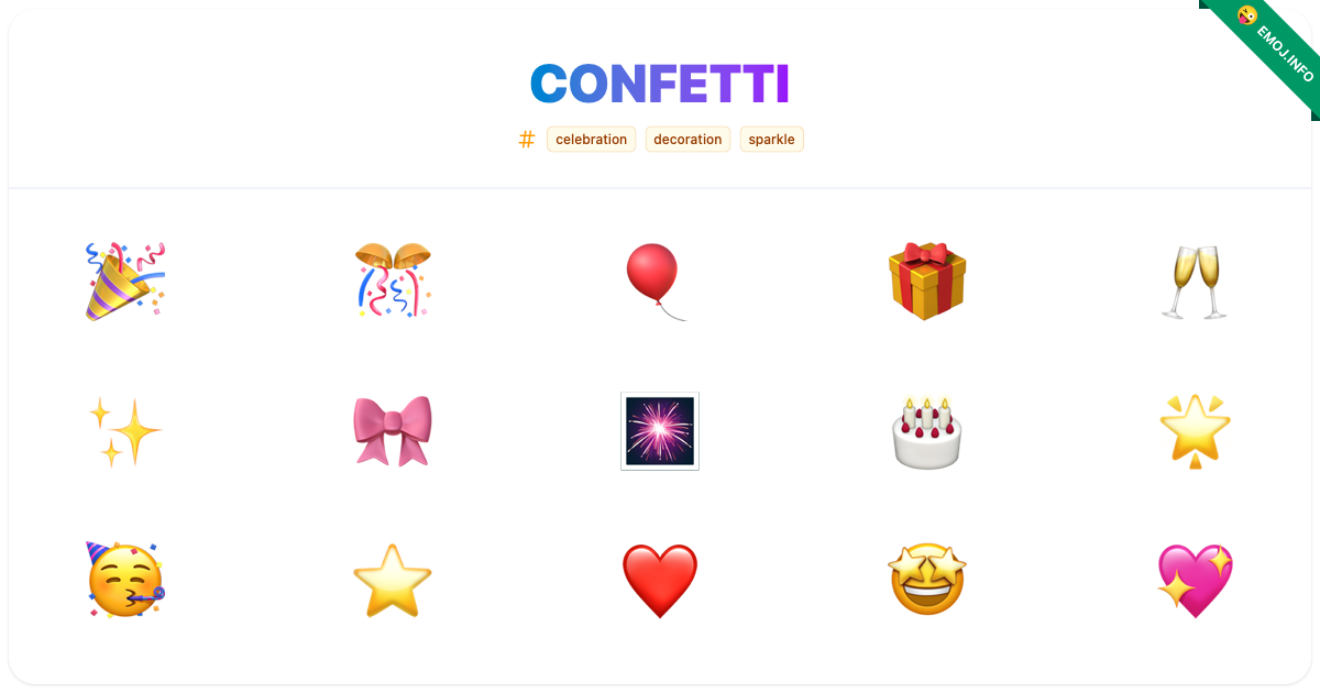 Confetti Emojis 🎉 🎊 🎈 | Meaning, Copy & Paste