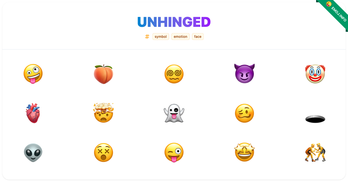 Unhinged Emojis 🤪 🍑 😵‍💫 | Meaning, Copy & Paste