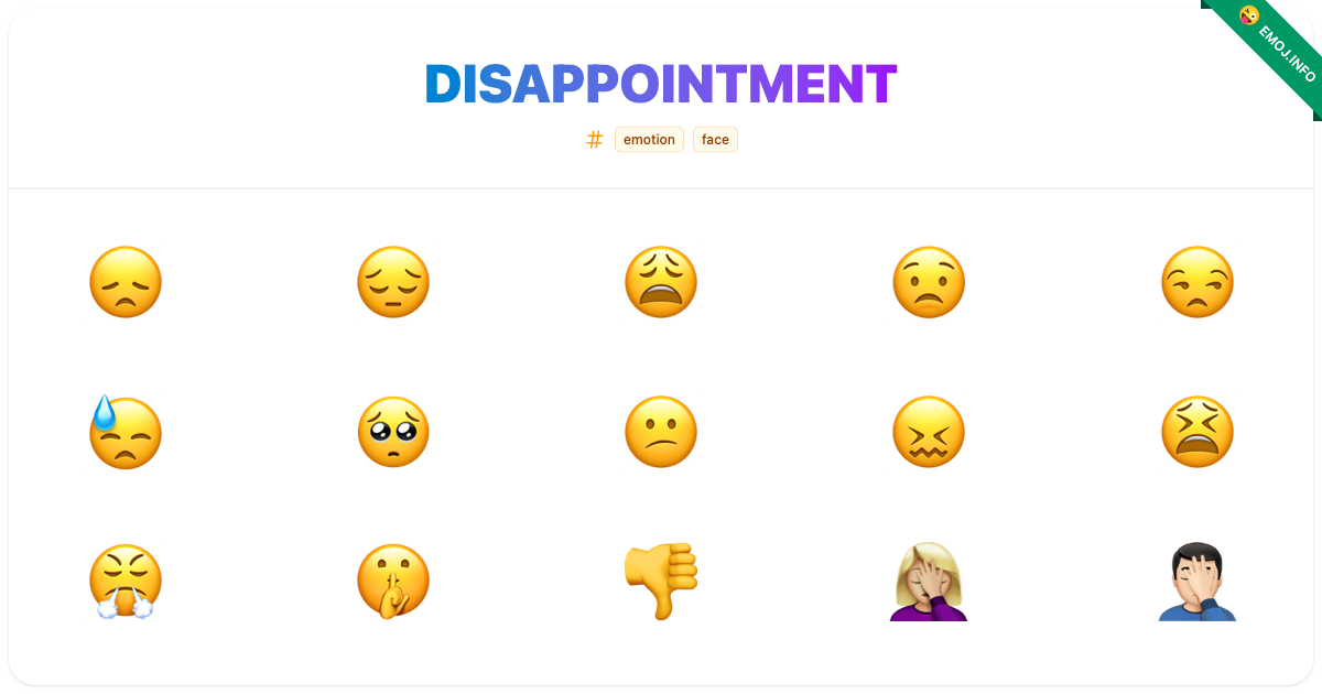 Disappointment Emojis 😞 😔 😩 | Meaning, Copy & Paste