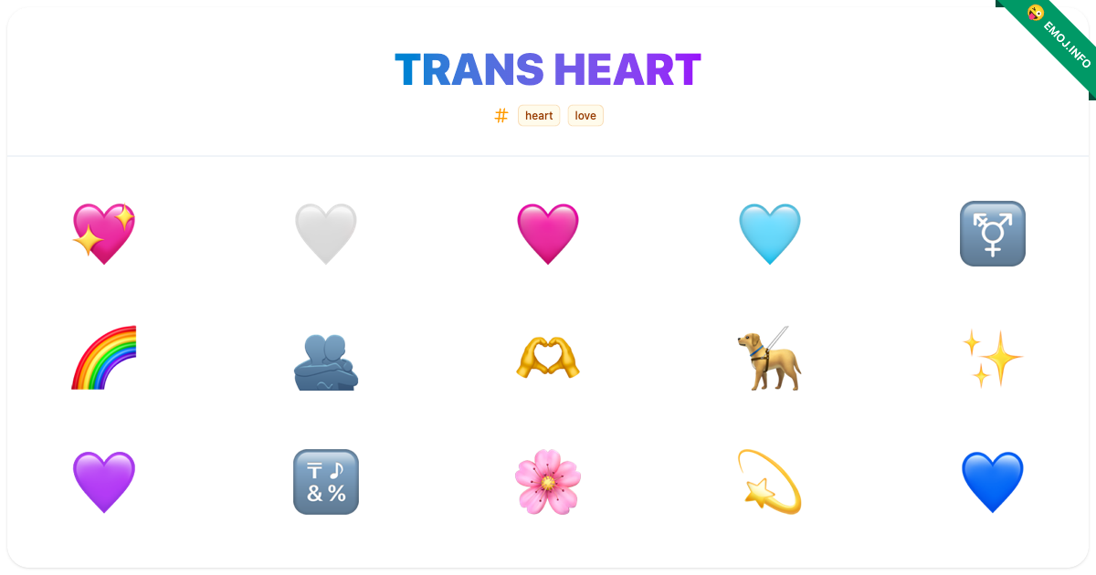 Trans Heart Emojis 💖 🤍 🩷 | Meaning, Copy & Paste