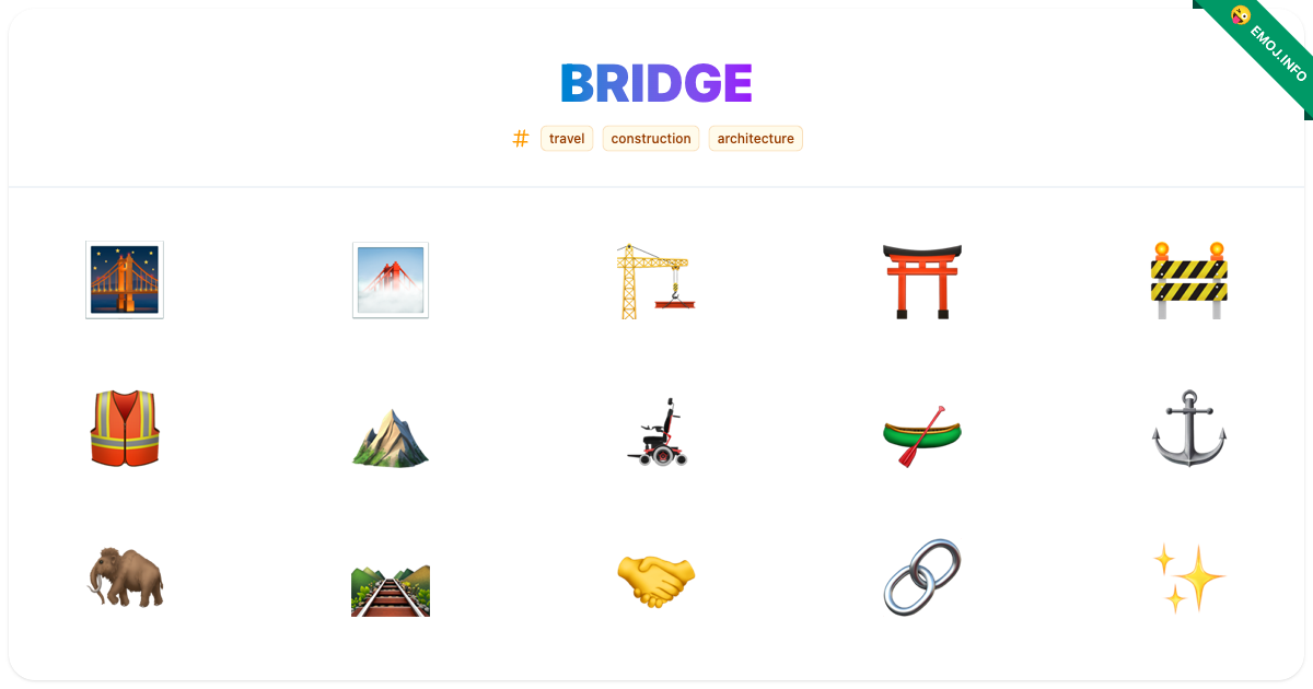 Bridge Emojis 🌉 🌁 🏗️ | Meaning, Copy & Paste