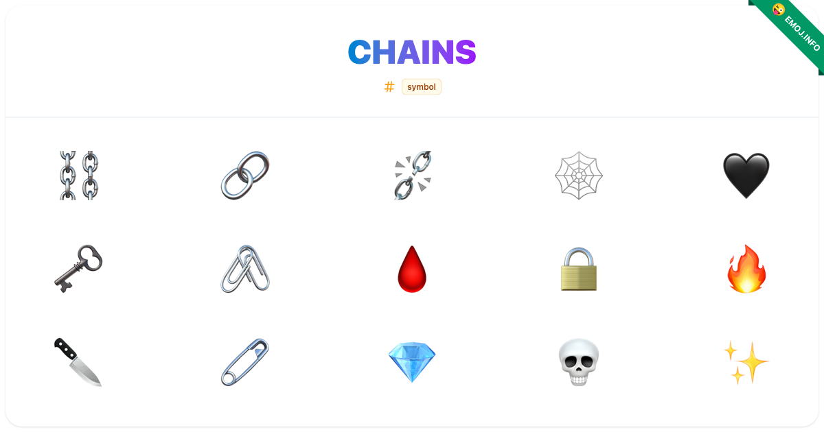 Chains Emojis ⛓️ 🔗 ⛓️‍💥 | Meaning, Copy & Paste