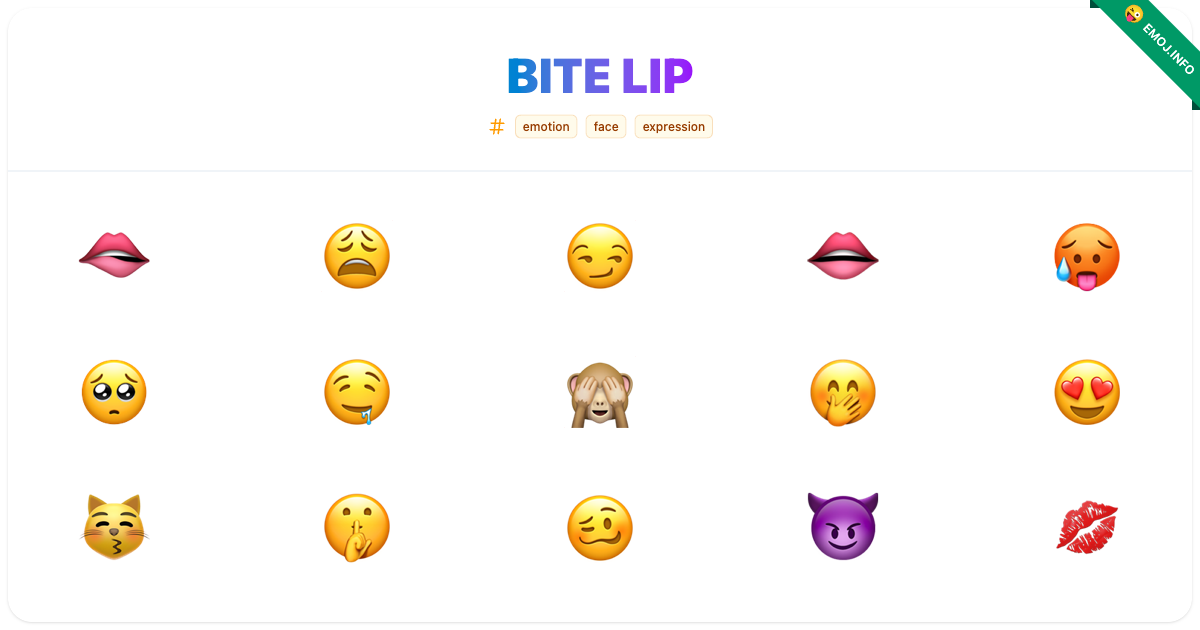 Bite Lip Emojis 🫦 😩 😏 | Meaning, Copy & Paste