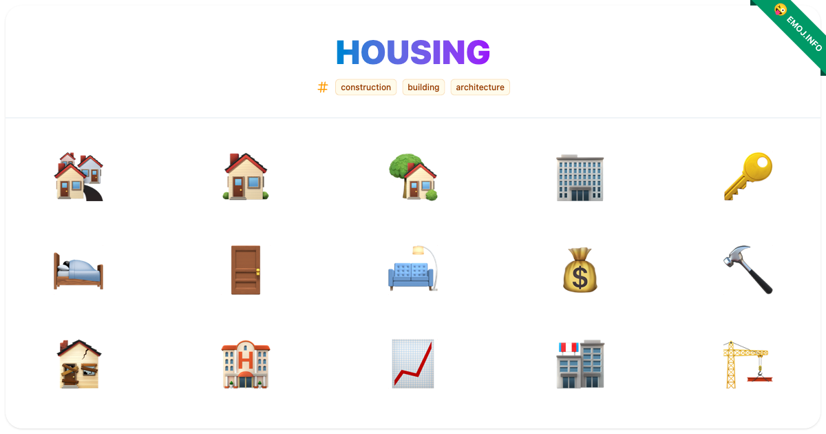 Housing Emojis 🏘️ 🏠 🏡 | Meaning, Copy & Paste
