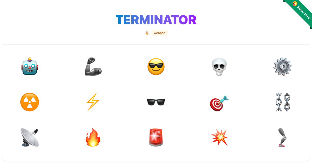 Terminator Emojis 🤖 🦾 😎 | Meaning, Copy & Paste