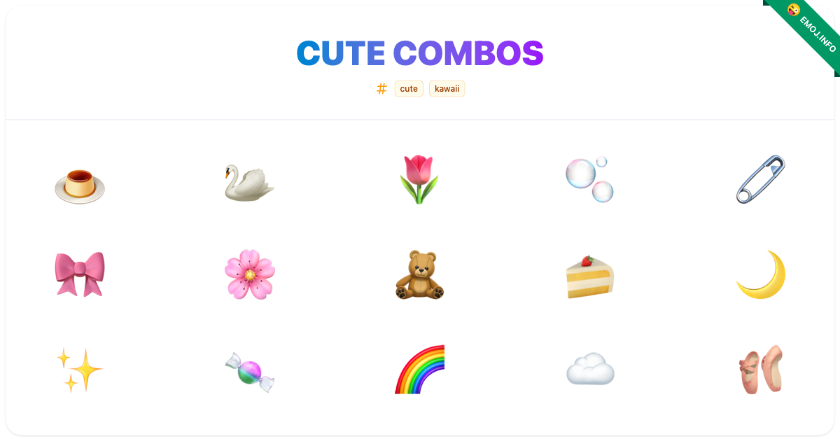 Cute Combos Emojis 🍮 🦢 🌷 | Meaning, Copy & Paste