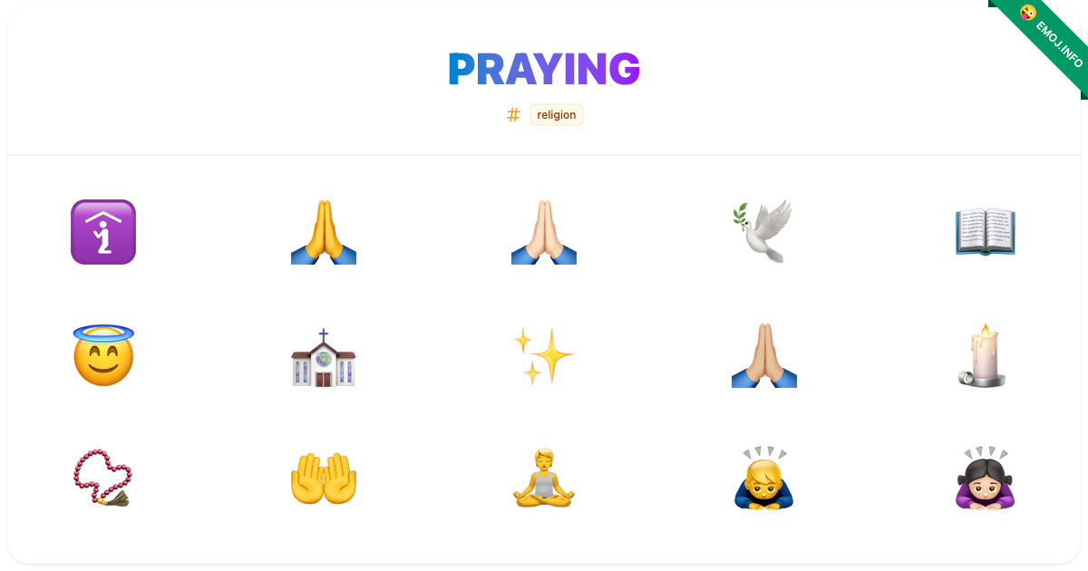 Praying Emojis 🛐 🙏 🙏🏻 | Meaning, Copy & Paste