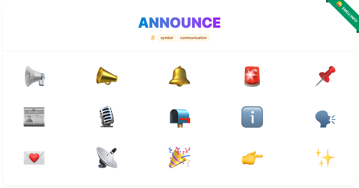 Announce Emojis 📢 📣 🔔 | Meaning, Copy & Paste