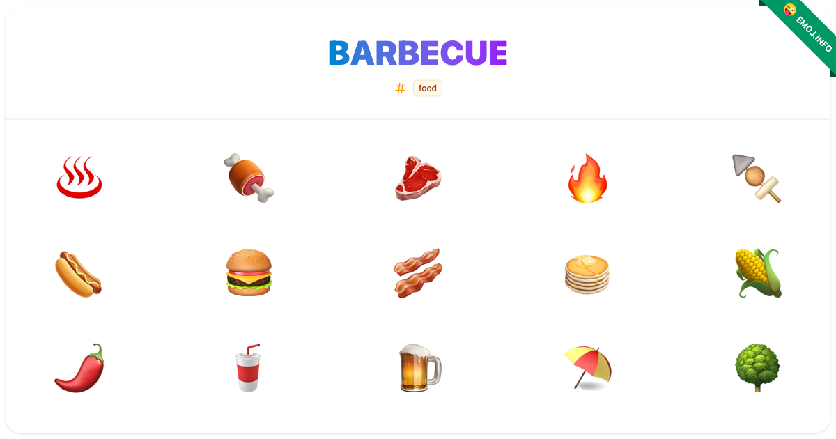 Barbecue Emojis ♨️ 🍖 🥩 | Meaning, Copy & Paste