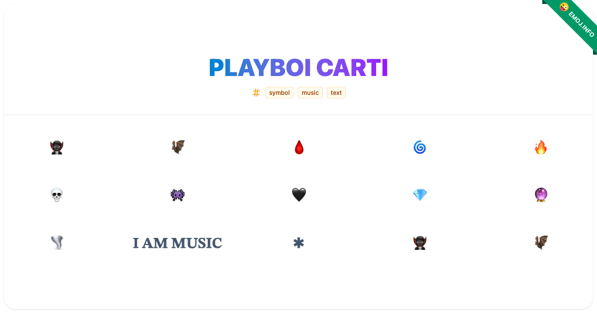 Playboi Carti Emojis 🧛🏿 🦇 🩸 | Meaning, Copy & Paste