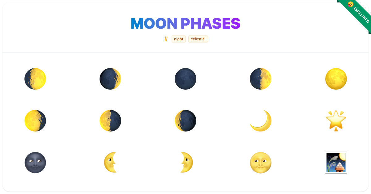 Moon Phases Emojis Meaning Copy Paste