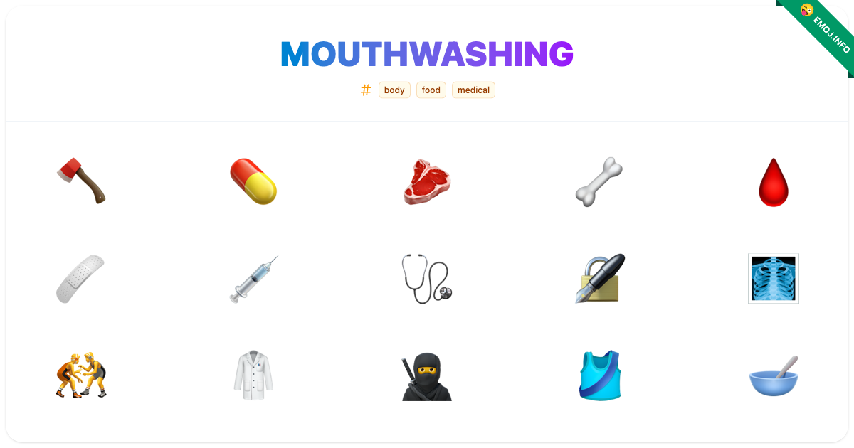 Mouthwashing Emojis 🪓 💊 🥩 | Meaning, Copy & Paste