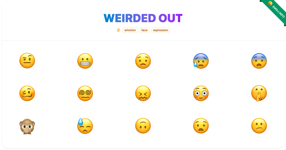 Weirded Out Emojis 🤨 😬 😟 | Meaning, Copy & Paste