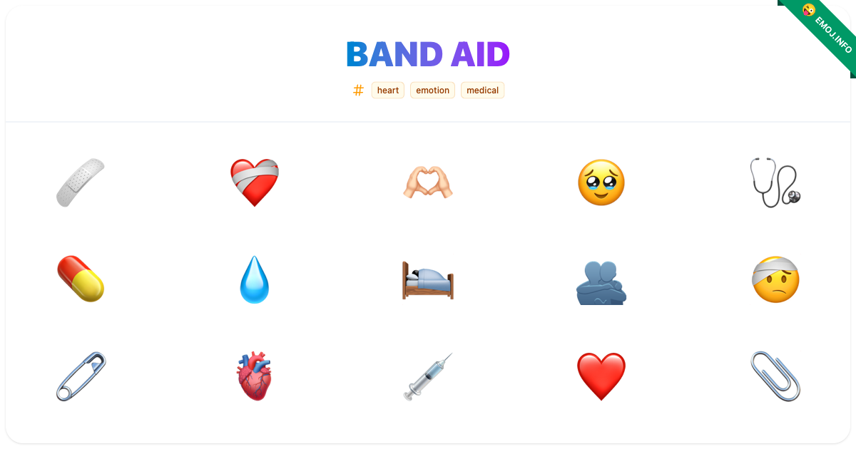 Band Aid Emojis 🩹 ️‍🩹 🫶🏻 | Meaning, Copy & Paste