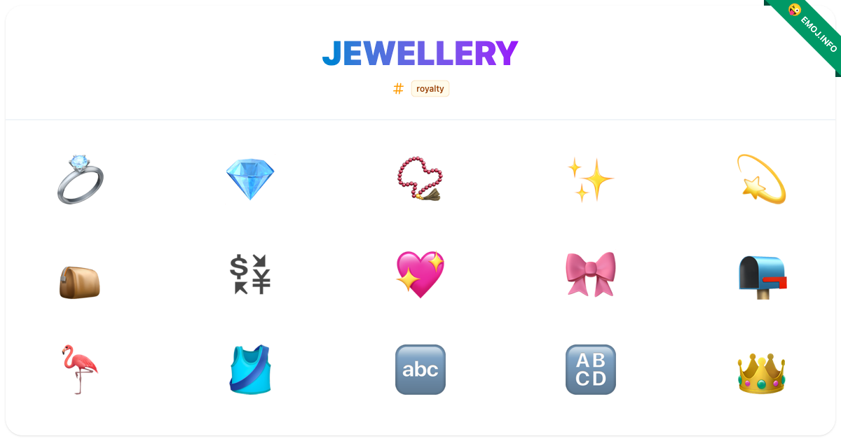 Jewellery Emojis 💍 💎 📿 | Meaning, Copy & Paste