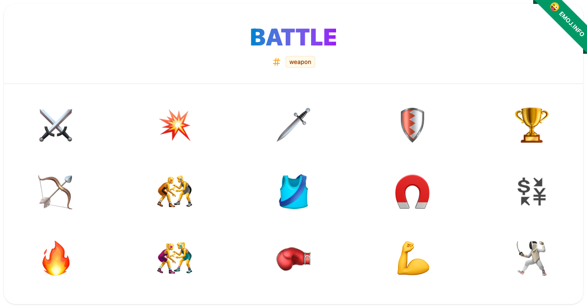 Battle Emojis ⚔️ 💥 🗡️ | Meaning, Copy & Paste
