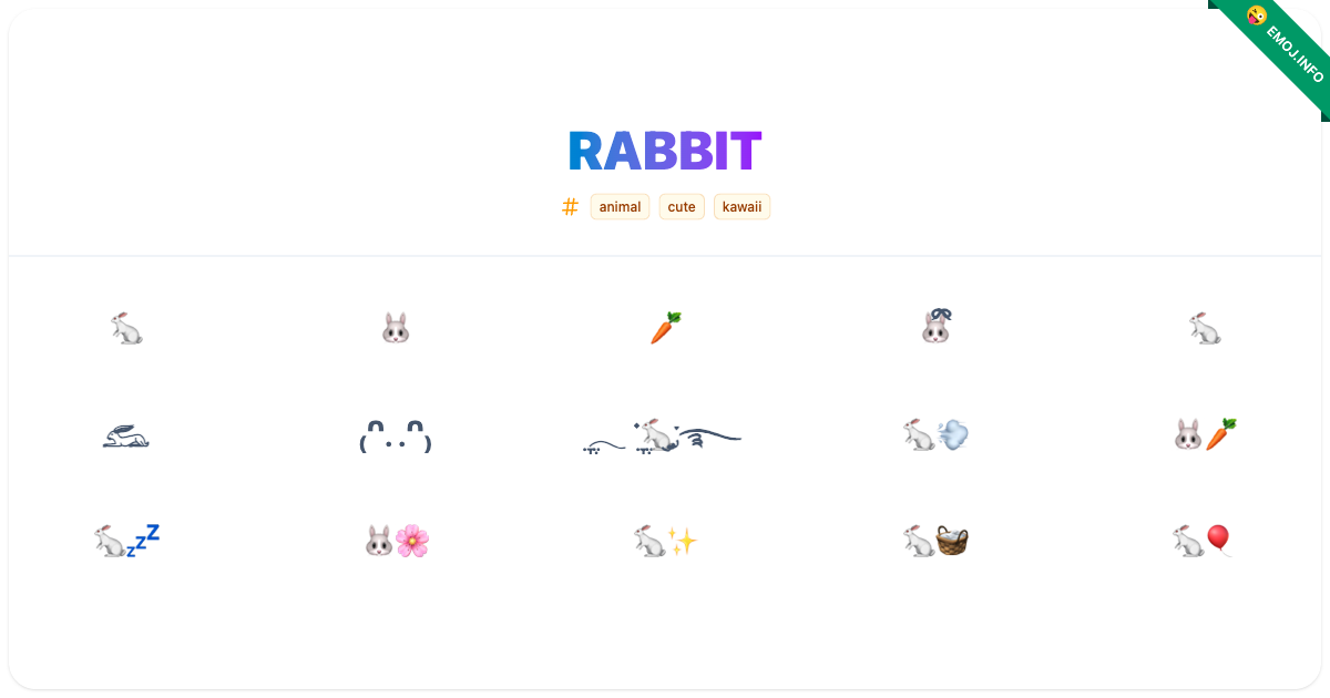 Rabbit Emojis 🐇 🐰 🥕 | Meaning, Copy & Paste