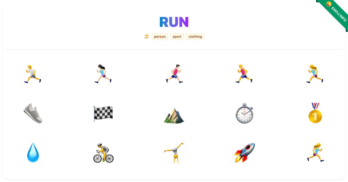 Run Emojis 🏃 🏃🏻‍♀️ 🏃🏻‍♂️‍ ️ | Meaning, Copy & Paste
