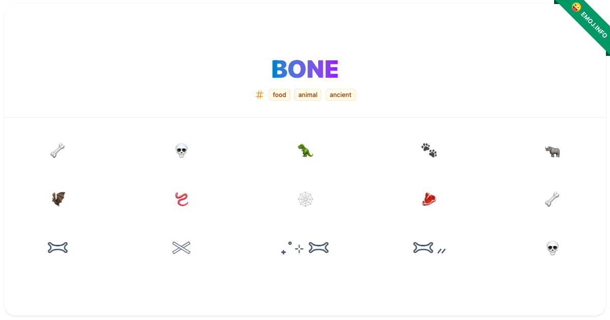 Bone Emojis 🦴 💀 🦖 | Meaning, Copy & Paste