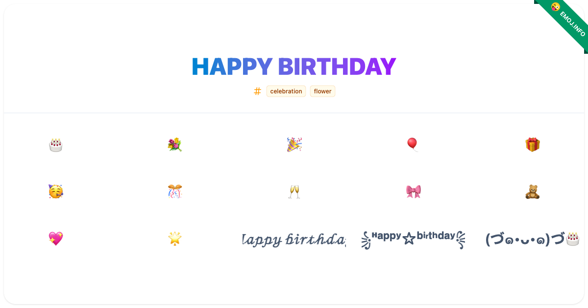 Happy Birthday Emojis 🎂 💐 🎉 | Meaning, Copy & Paste
