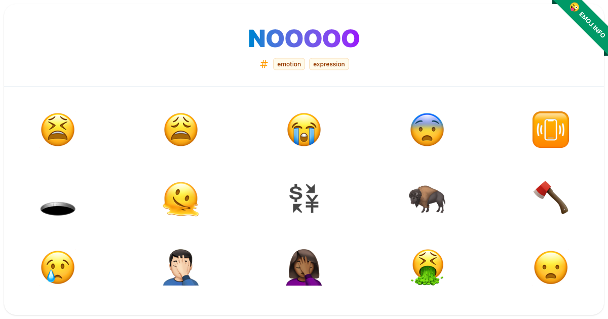 Nooooo Emojis 😫 😩 😭 | Meaning, Copy & Paste