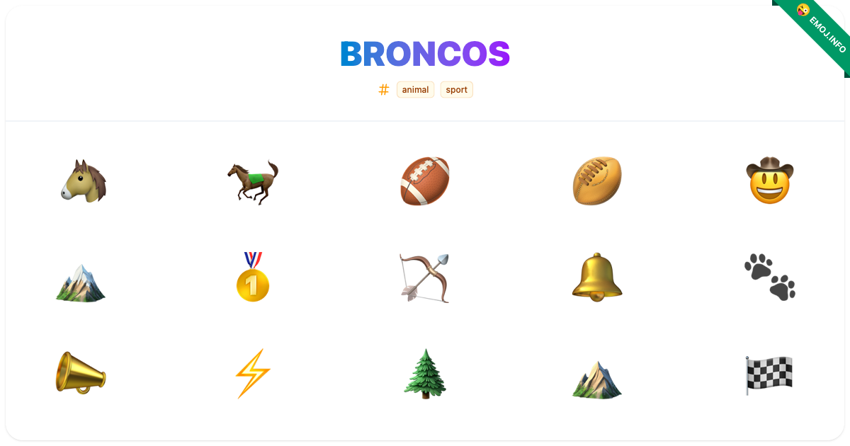 Broncos Emojis 🐴 🐎 🏈 | Meaning, Copy & Paste