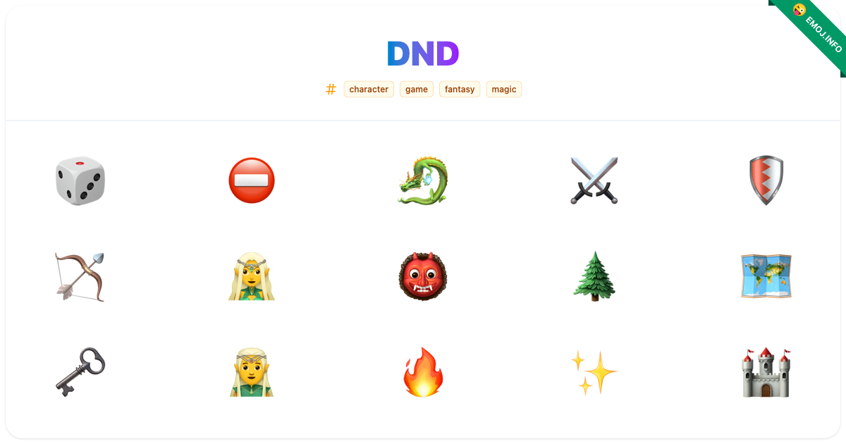 Dnd Emojis 🎲 ⛔ 🐉 | Meaning, Copy & Paste