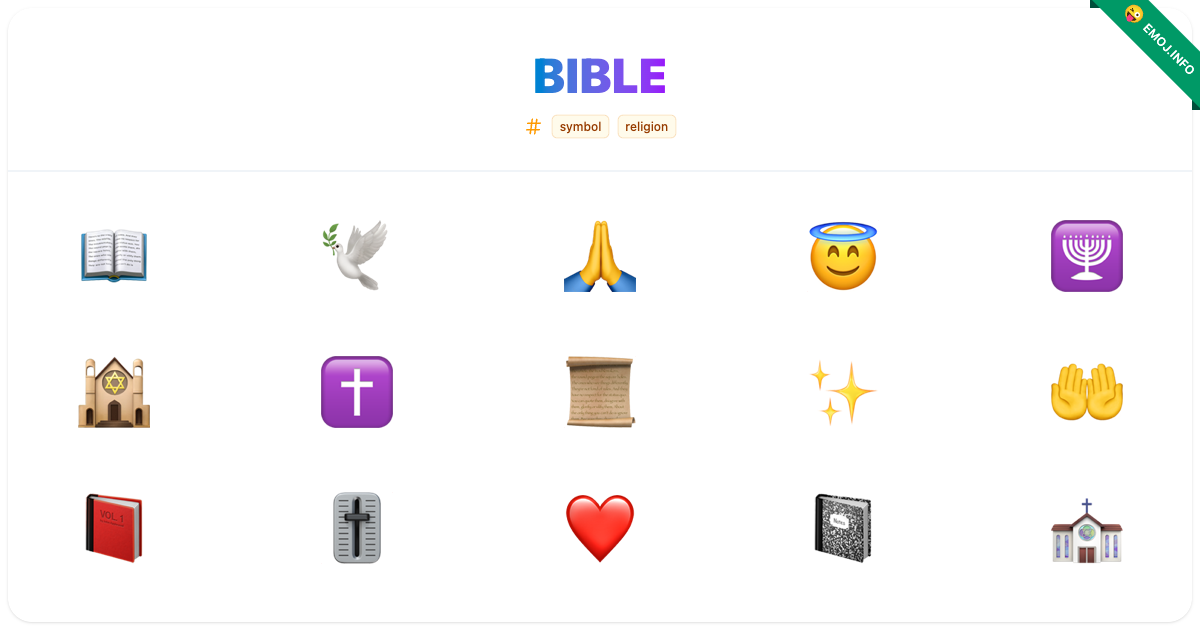 Bible Emojis 📖 🕊️ 🙏 | Meaning, Copy & Paste