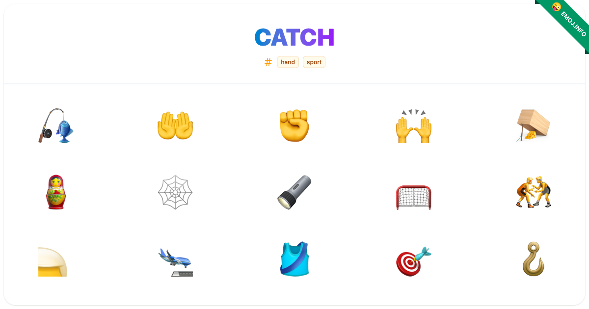 Catch Emojis 🎣 🤲 | Meaning, Copy & Paste