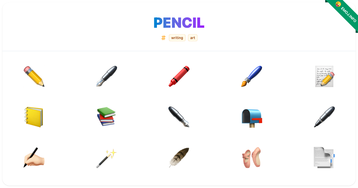 Pencil Emojis ️ 🖋️ 🖍️ | Meaning, Copy & Paste