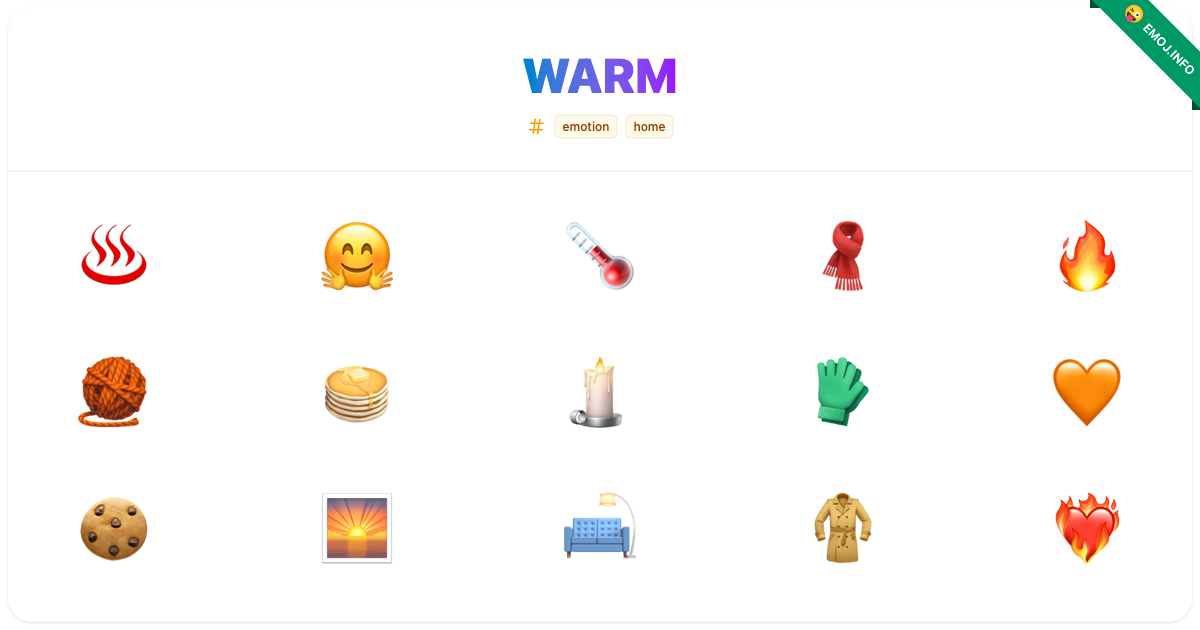 Warm Emojis ♨️ 🤗 🌡️ | Meaning, Copy & Paste