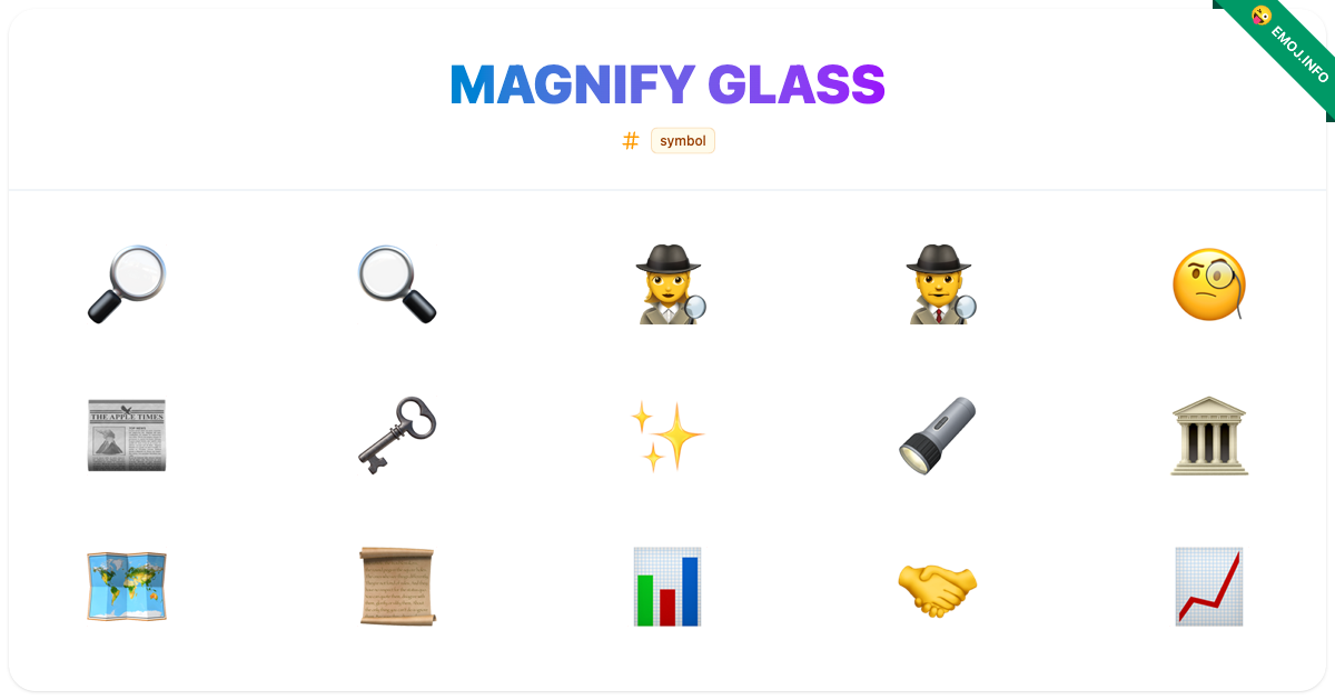 Magnify Glass Emojis 🔎 🔍 🕵️‍♀️ | Meaning, Copy & Paste