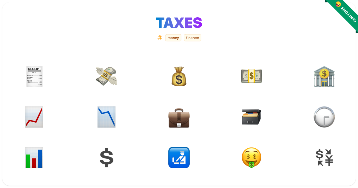 Taxes Emojis 🧾 💸 💰 | Meaning, Copy & Paste