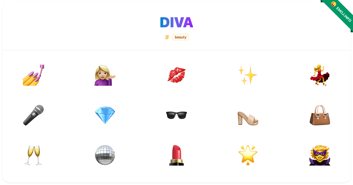 Diva Emojis 💅 💁🏼‍♀️ 💋 | Meaning, Copy & Paste